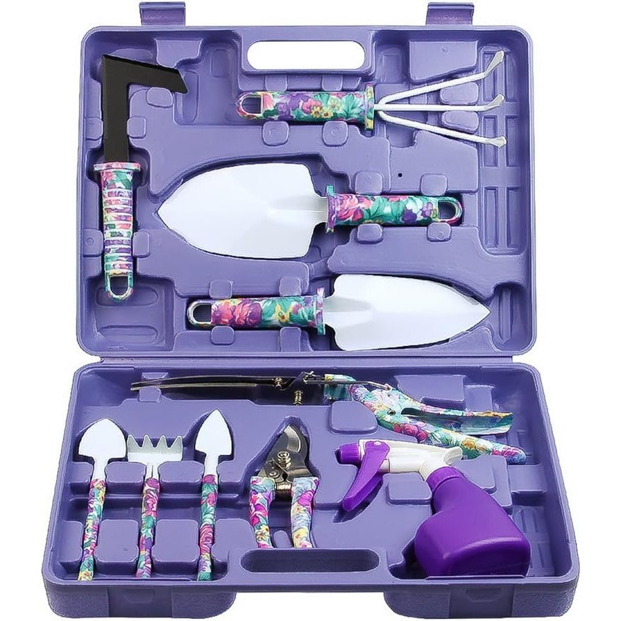 Set 10 accesorii pentru gradinarit, geanta depozitare inclusa, otel in ...